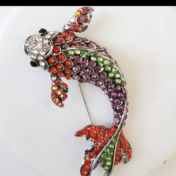 Jewelry | Koi Fish Brooch Pin Pendant Necklace Nwt | Poshmark